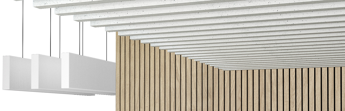Vertical Acoustic Ceiling Baffles | Shelly Lighting